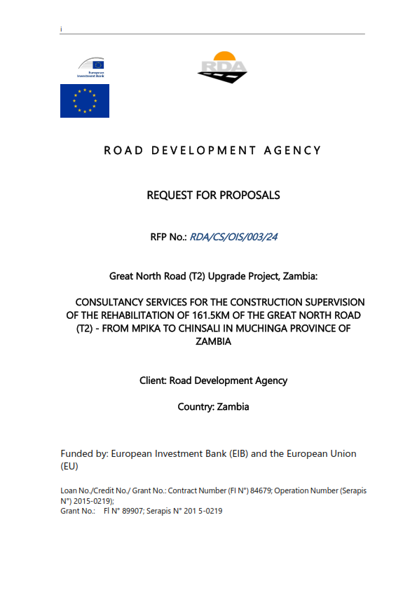 Consultancy Tenders – Road Development Agency